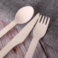 China Handle Salad Birch  SGS Wooden Disposable Utensils for sale