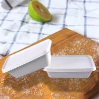 China Bagasse Rectangle 750ml Pulp Food Containers With Lid for sale