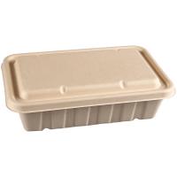 China Microwavable Freezer 2500ML Bagasse Food Containers With Lid for sale