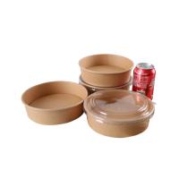 China Disposable Compostable ODM Kraft Paper Bowls With Lid for sale