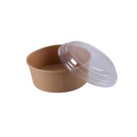 China Compostable  Disposable 500ML Kraft Paper Salad Bowl for sale