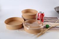 China Compostable  Disposable 500ML Kraft Paper Salad Bowl for sale