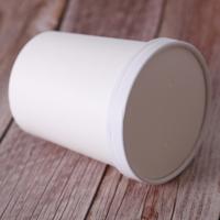China Disposable White Kraft Paper Soup Cups with Lid for Takeaway for sale