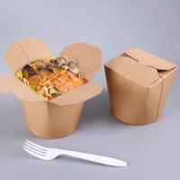 China Environmental 16OZ 26OZ Kraft Paper Noodles Boxes for Takeaway for sale