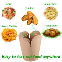 China Environmental 16OZ 26OZ Kraft Paper Noodles Boxes for Takeaway for sale