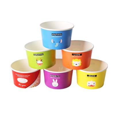 China Refrigerable ODM 5.5Oz Compostable Paper Cups With Lids And Spoons for sale