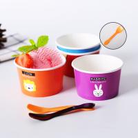 China Refrigerable ODM 5.5Oz Compostable Paper Cups With Lids And Spoons for sale