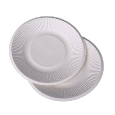 China Compostable  5 6 7 8 9 10 Inch Bagasse Paper Round Plate for sale