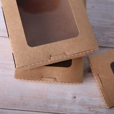 China Disposable Takeaway Kraft Paper Boxes with PET Window for sale