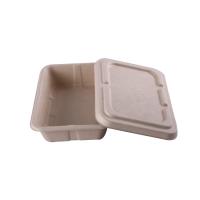 China SGS  Biodegradable Wheat Straw Fruit Pulp Food Containers With Lid for sale