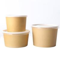 China Kraft Paper Ice Cream Takeaway Containers with Lid for sale