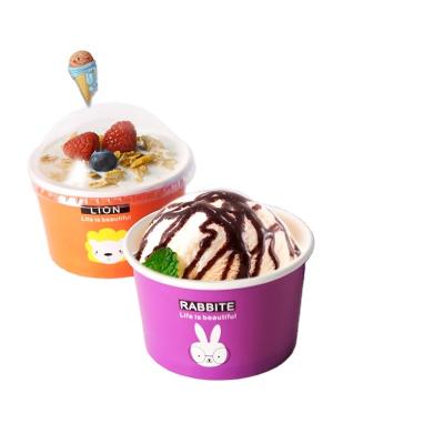 China TUV  8oz Sustainable Leakproof Paper Ice Cream Cups With Lids for sale
