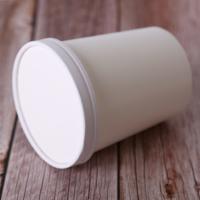 China Disposal White Kraft Paper Ice Cream Cup with Lid for Take Away for sale