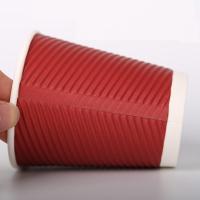 China Ripple 16oz Coffee Printed Takeaway  Disposal Kraft Paper Cups With Lids for sale