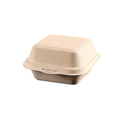 China Pulp Moulding Bagasse Clamshell Box Food Containers Biodegradable Micwavable for sale