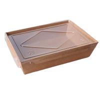 China Kraft Paper Box with Clear Lid for Salad, Fruit and Cold Food for sale