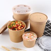 China Eco Friendly 12oz Disposal Kraft Soup Cup Bowl Stocked Oil Proof  Recyclable for sale
