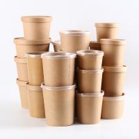 China Eco Friendly 12oz Disposal Kraft Soup Cup Bowl Stocked Oil Proof  Recyclable for sale