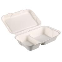 China Bagasse Biodegradable Clamshell Lunch Box Eco Friendly For Take Out for sale