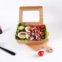 China Kraft Paper Box with Clear Window for Salad Fruit and Cold Food for sale