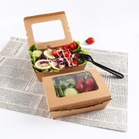 China Kraft Paper Box with Clear Window for Salad Fruit and Cold Food for sale