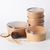 China Disposable Compostable ODM Kraft Paper Bowls With Lid for sale