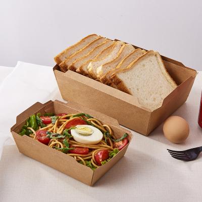China Kraft Paper Food Packaging Box with Clear PET Lid for Salad, Bakery for sale