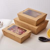 China Kraft Paper Box with Clear Window for Salad Fruit and Cold Food for sale