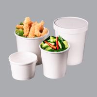 China Disposal White Kraft Paper Ice Cream Cup with Lid for Take Away for sale