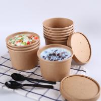 China Oilproof Hot Soup ODM Compostable Kraft Paper Bowls for sale