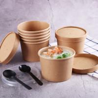China Oilproof Hot Soup ODM Compostable Kraft Paper Bowls for sale