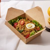 China Eco-friendly Folded Kraft Paper Food Box for Fast Food,Salad, Fruit for sale