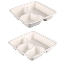 China Eco Portable FDA Thickened Biodegradable Paper Plates for sale