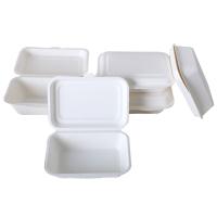 China Biodegradable Disposable Clamshell Bagasse Food Containers for sale
