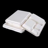China Biodegradable  Refrigerable Takeout Sugarcane Pulp Plates for sale