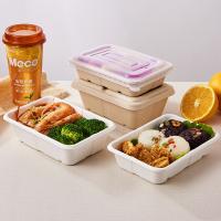 China Beverage Bagasse Takeaway Biodegradable Lunch Box for sale