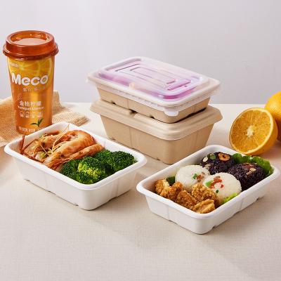 China Beverage Bagasse Takeaway Biodegradable Lunch Box for sale