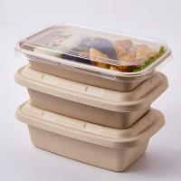 China Wheat Straw Kraft Takeaway Food Boxes Degradable Sturdy Structure for sale