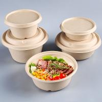 China Decomposable 1000ML  Pulp Food Containers With Lid for sale