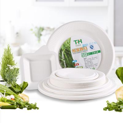 China Renewable Catering Microwavable Sugarcane Disposable Plates for sale