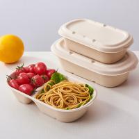 China Recycled Two Compartment Takeaway 850ml Pulp Food Containers BPA Free for sale