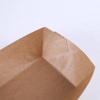 China Disposable Take Away Kraft Paperboard Food Tray for Hot Dogs Chips Fried Chickens for sale