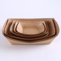 China Disposable Take Away Kraft Paperboard Food Tray for Hot Dogs Chips Fried Chickens for sale