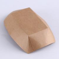 China Disposable Take Away Kraft Paperboard Food Tray for Hot Dogs Chips Fried Chickens for sale