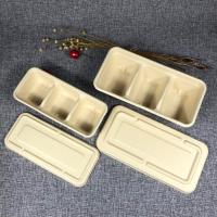 China Biodegradable 3 Compartment Sugarcane Pulp Takeaway Paper Food Container for sale