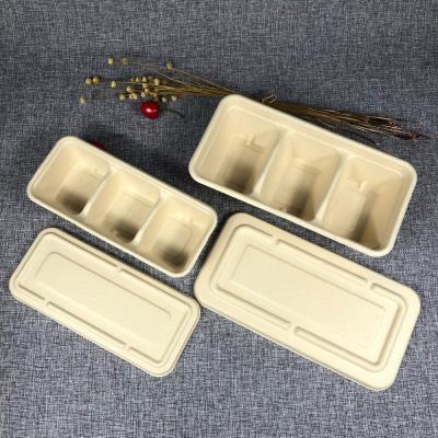 China Biodegradable 3 Compartment Sugarcane Pulp Takeaway Paper Food Container for sale
