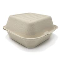 China Sanitary Hamburger 600ML Bagasse Food Containers for sale