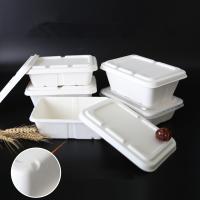 China Compostable Eco Friendly Greaseproof Bagasse Takeaway Boxes for sale
