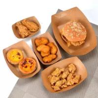 China Recycled Boat Shaped Greaseproof SGS Paper Takeout Boxes for sale