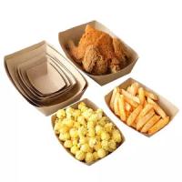 China Recycled Boat Shaped Greaseproof SGS Paper Takeout Boxes for sale